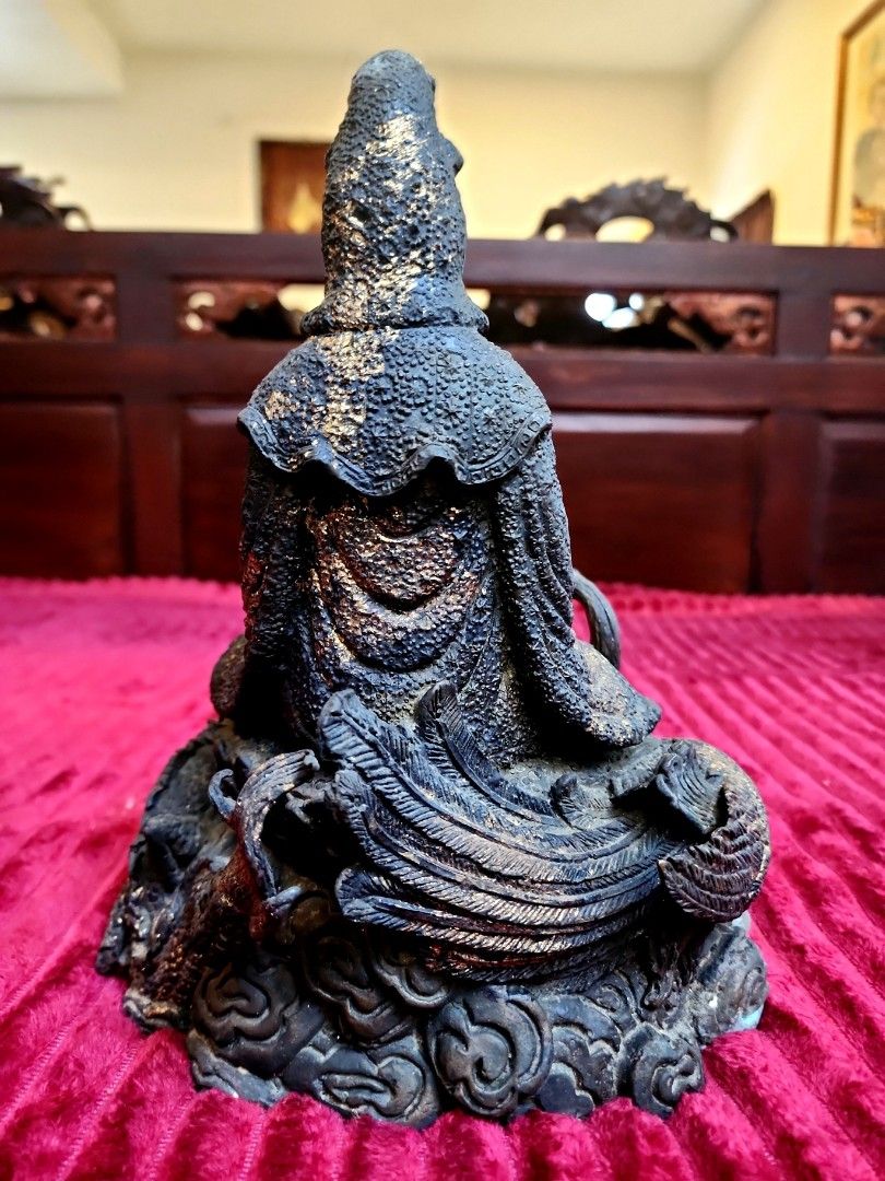 kwan yin bronze statue antique dragon pheonix, Hobbies & Toys ...