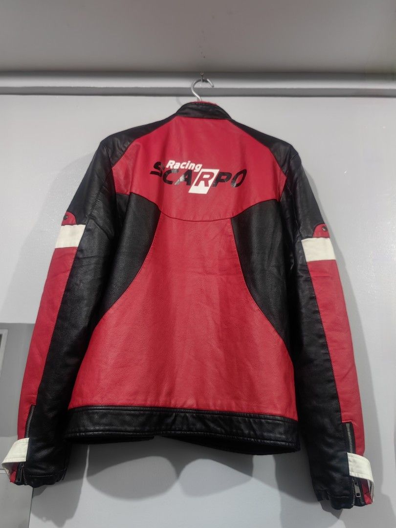 Leather Car Racing Jacket, Men's Fashion, Coats, Jackets and Outerwear ...