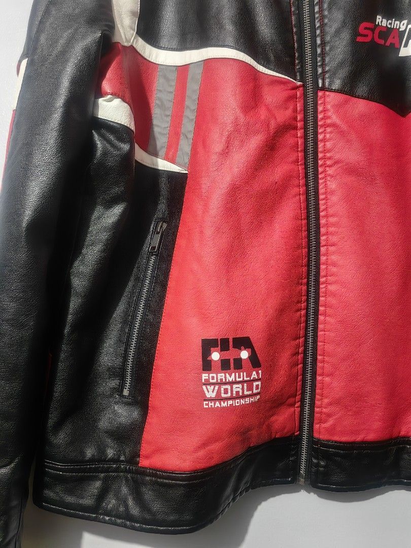 Leather Car Racing Jacket, Men's Fashion, Coats, Jackets and Outerwear ...