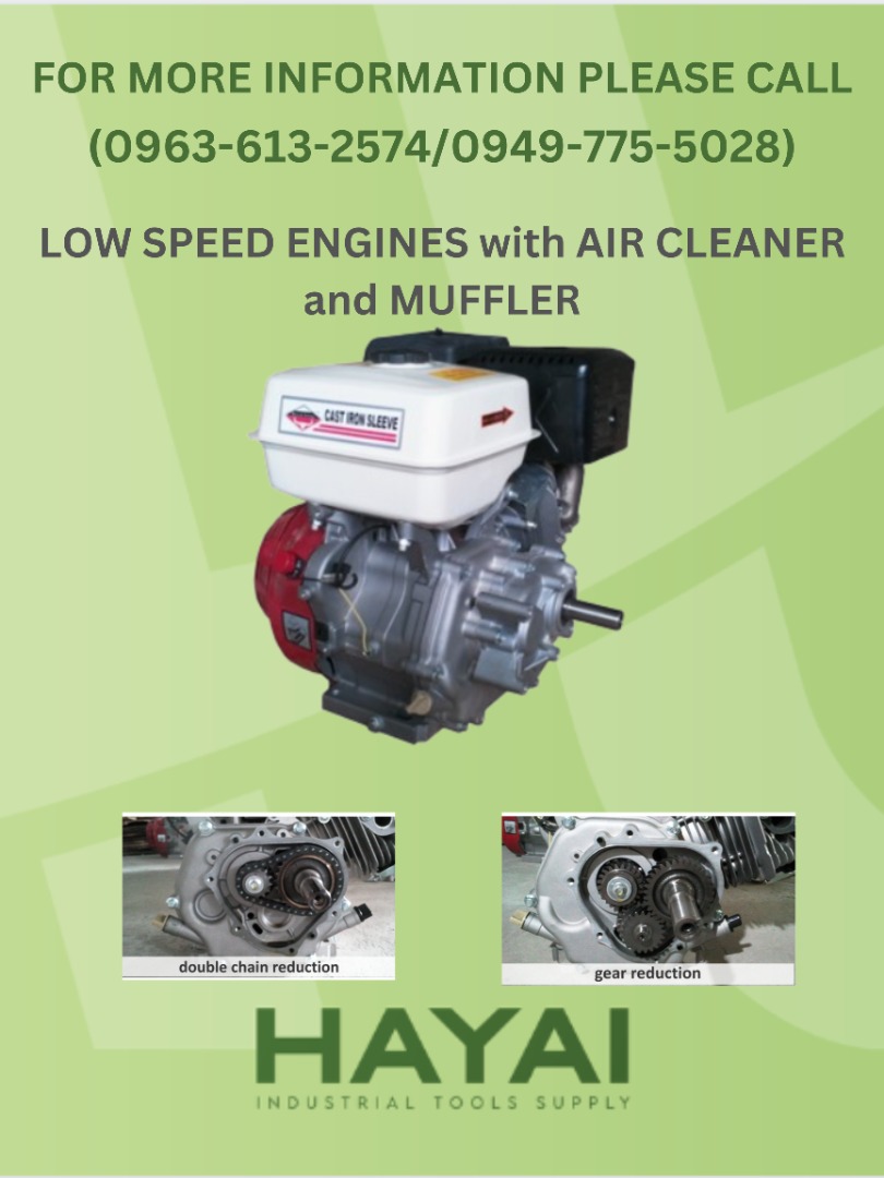 LOW SPEED ENGINES with AIR CLEANER and MUFFLER, Commercial & Industrial ...
