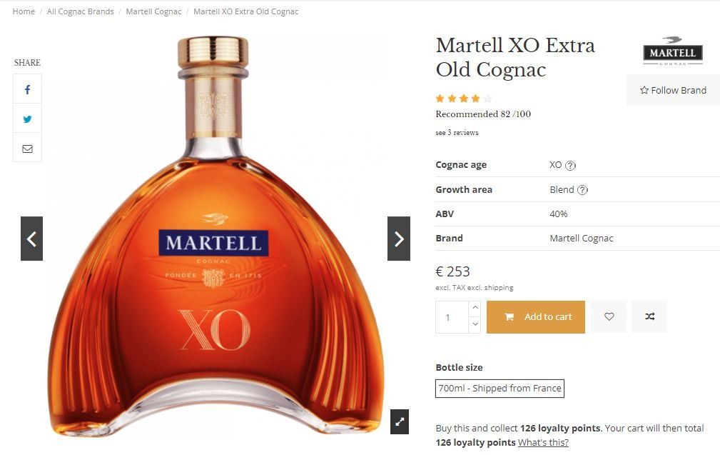 Martell XO Cognac 1L, Food & Drinks, Alcoholic Beverages on Carousell
