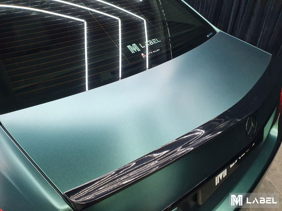 Mercedes Benz E250 Full Vinyl Wrap - Matte Metallic Black Green, Car ...