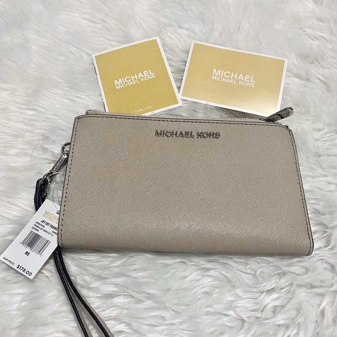 Michael Kors Double zip Wallet, Luxury, Bags & Wallets on Carousell