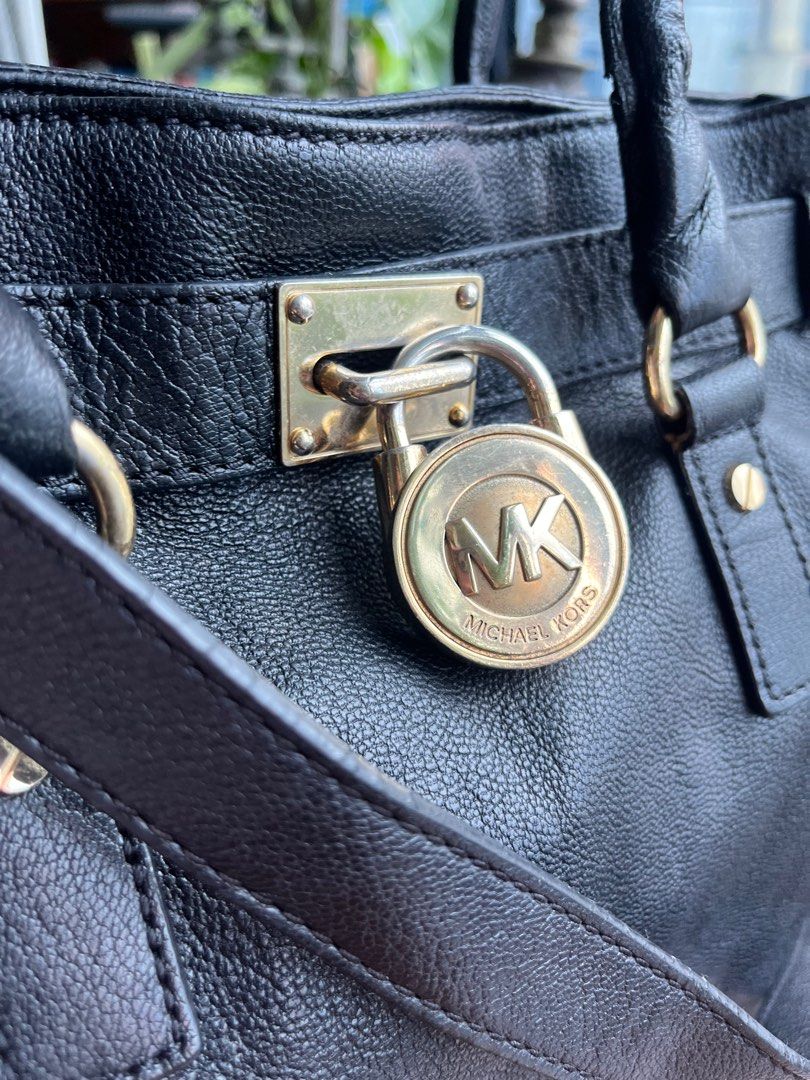 Michael Kors MK Hamilton black 2 way bag, Women's Fashion, Bags ...