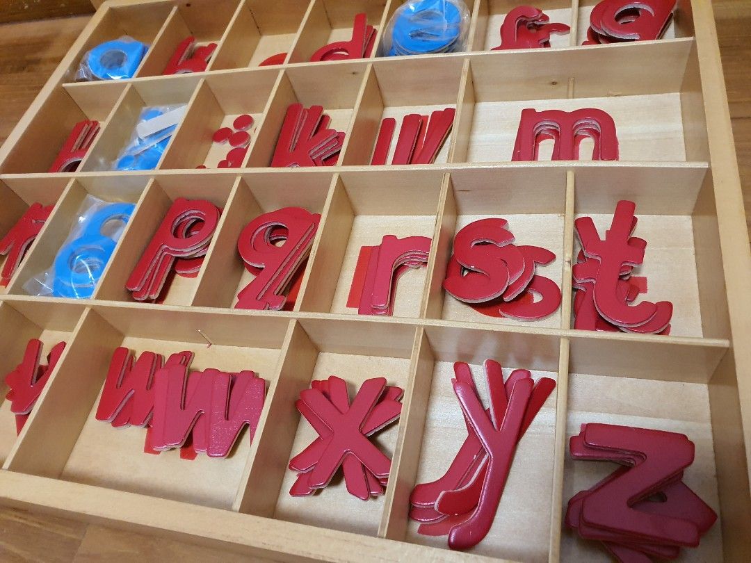Montessori Wooden Movable Alphabet with Box, Hobbies & Toys, Toys ...