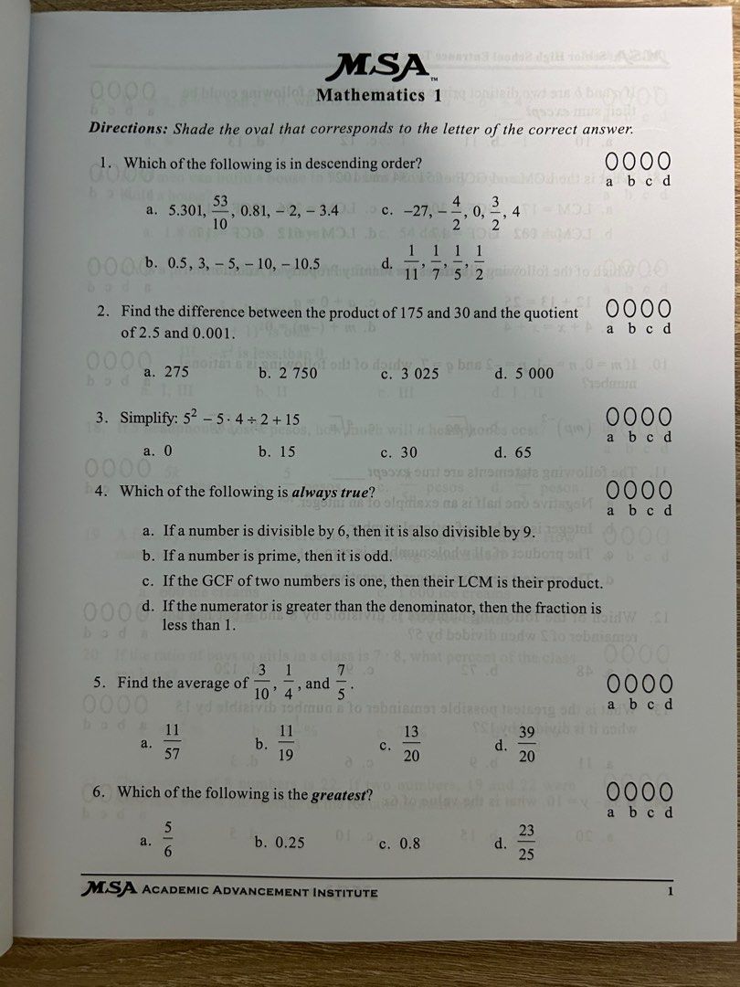 MSA Senior Highschool Admission Placement Exam (SHS D-SHAPE, A-SHAPE ...