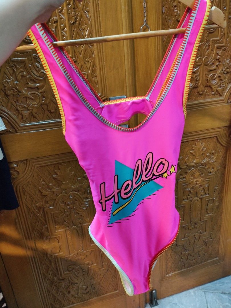 neon pink shein swimsuit, Women's Fashion, Swimwear, Bikinis ...