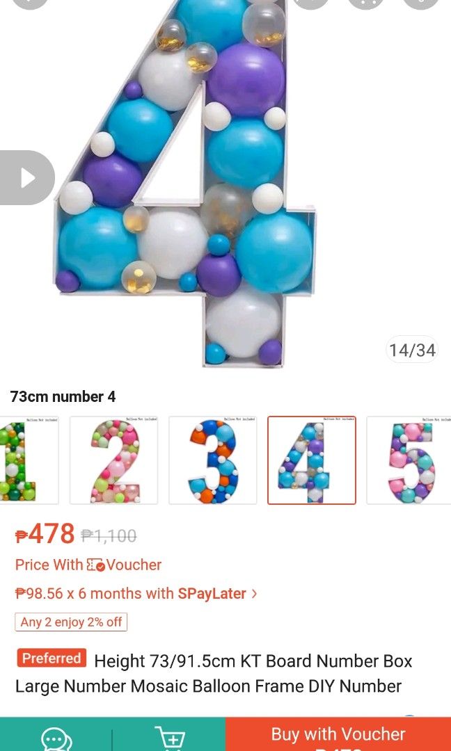 Number Standee 4 for party, Babies & Kids, Going Out, Other Babies ...