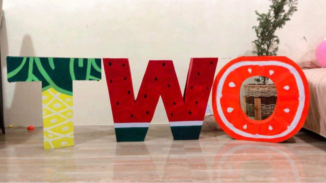 Number TWO standee (tutti fruity), Babies & Kids, Babies & Kids Fashion ...