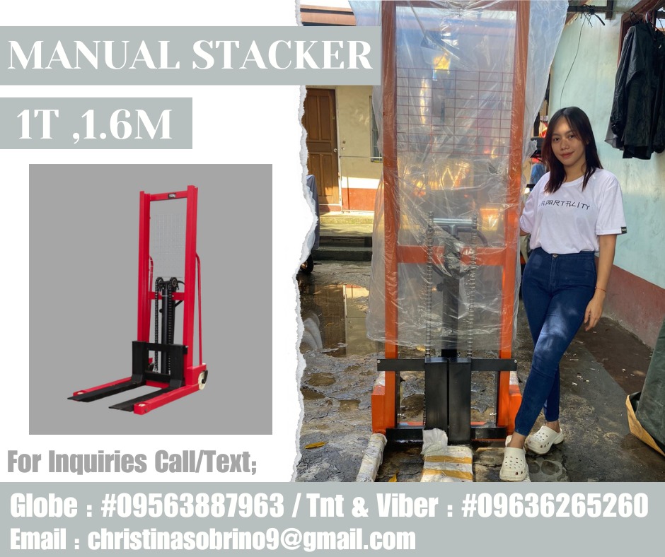 ON-HAND HYDRAULIC MANUAL STACKER 1 TON & 1.6 METERS LIFTING HEIGHT ...