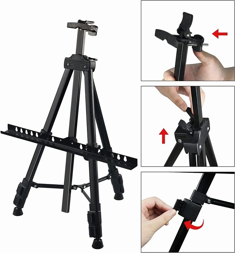 Portable Artist Easel Stand Metal Tripod Canvas Painting Sketch Picture ...