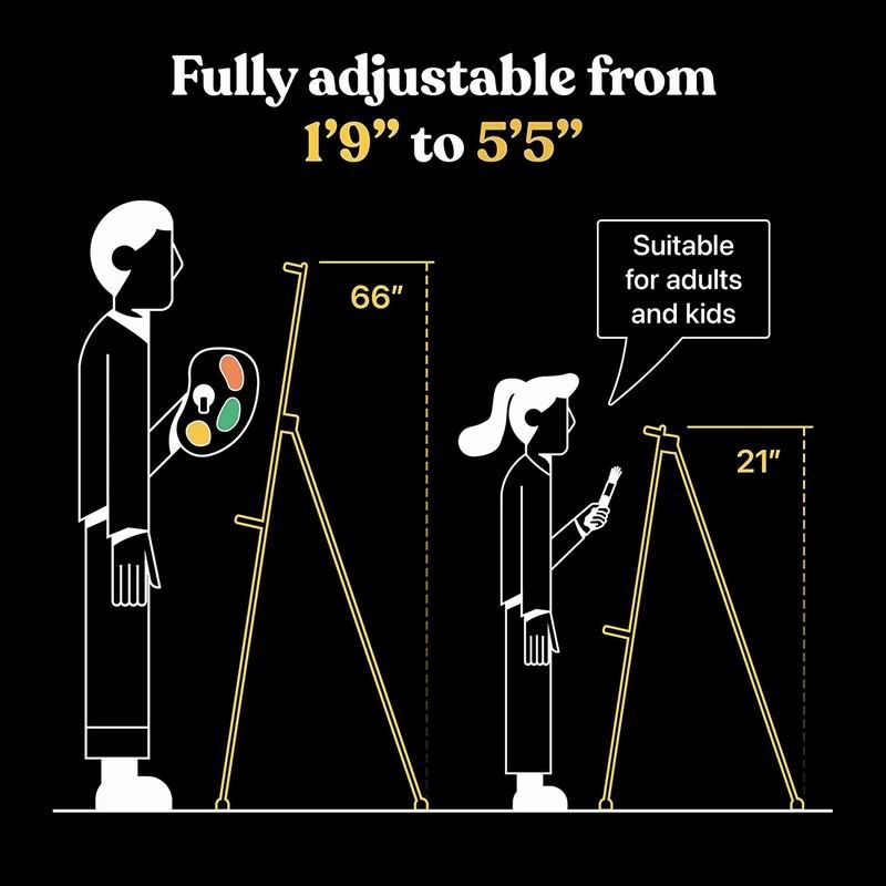 Portable Artist Easel Stand Metal Tripod Canvas Painting Sketch Picture ...