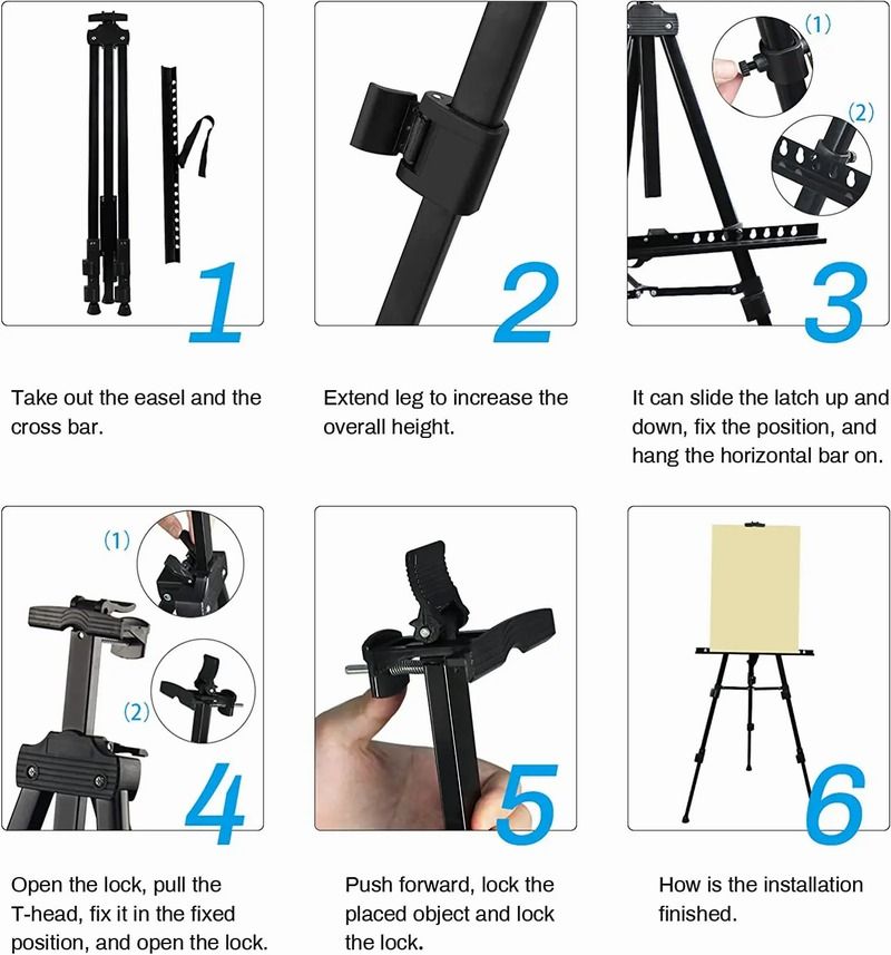 Portable Artist Easel Stand Metal Tripod Canvas Painting Sketch Picture ...