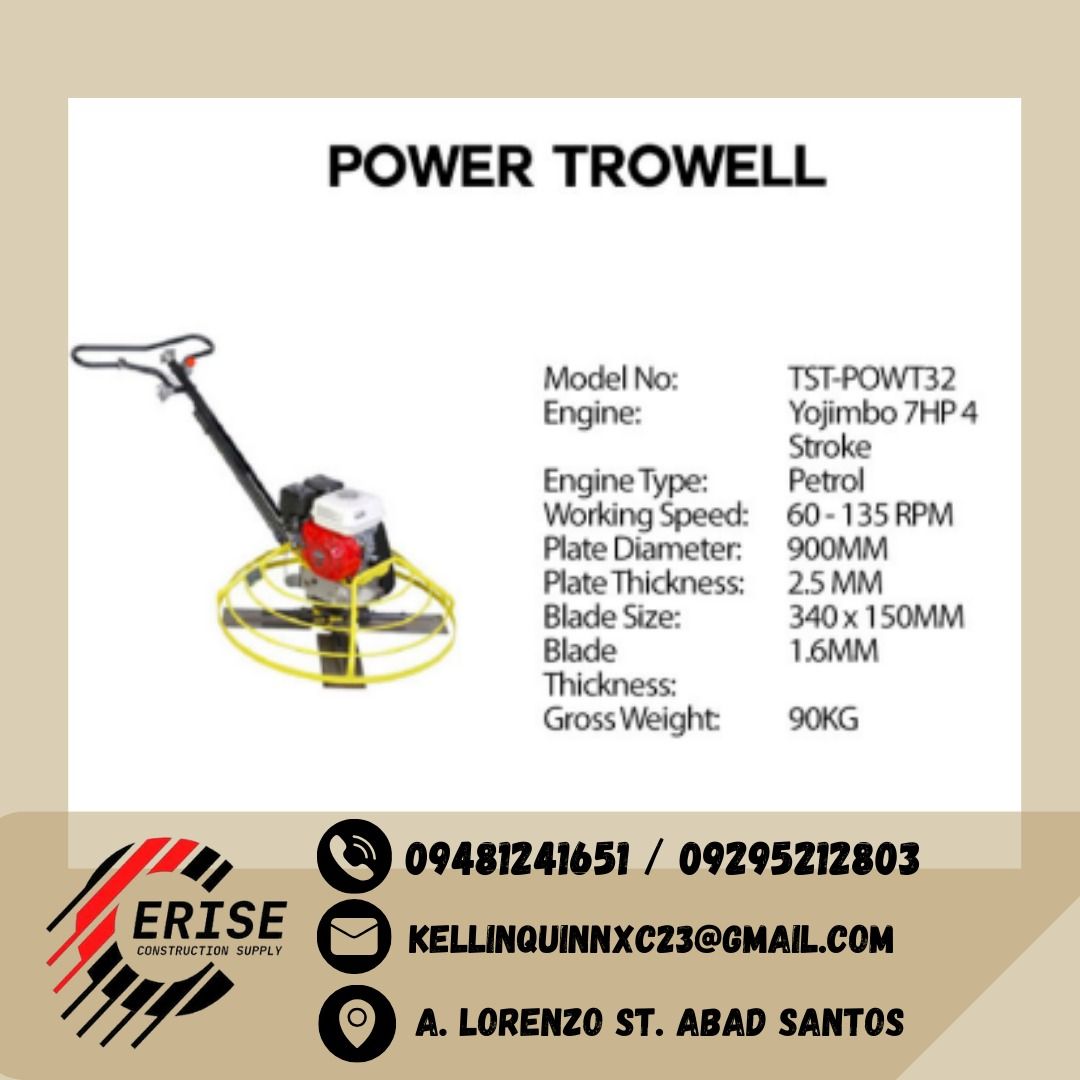 Power Trowell, Commercial & Industrial, Construction Tools & Equipment ...