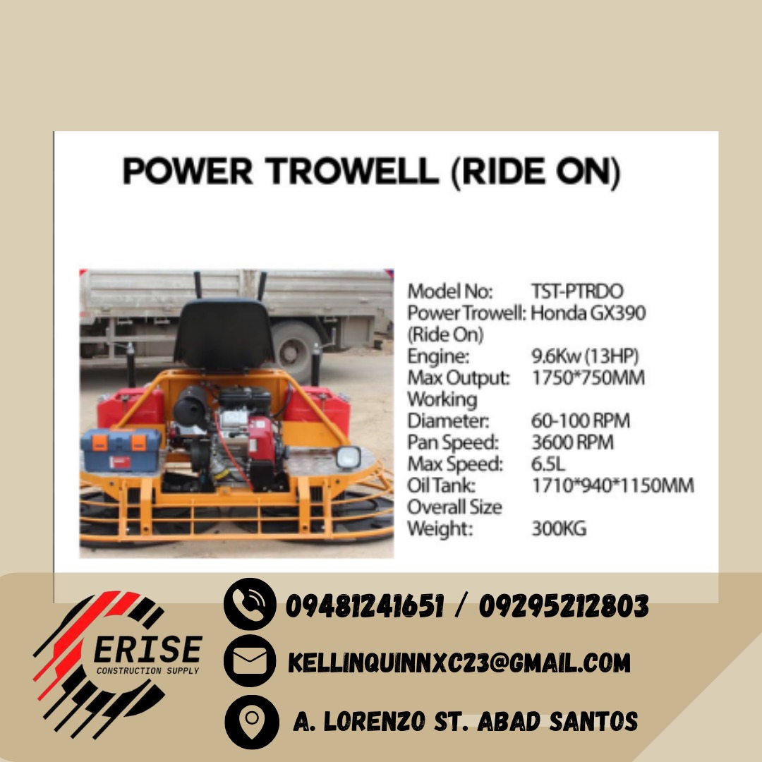 Power Trowell (Ride On), Commercial & Industrial, Construction Tools ...