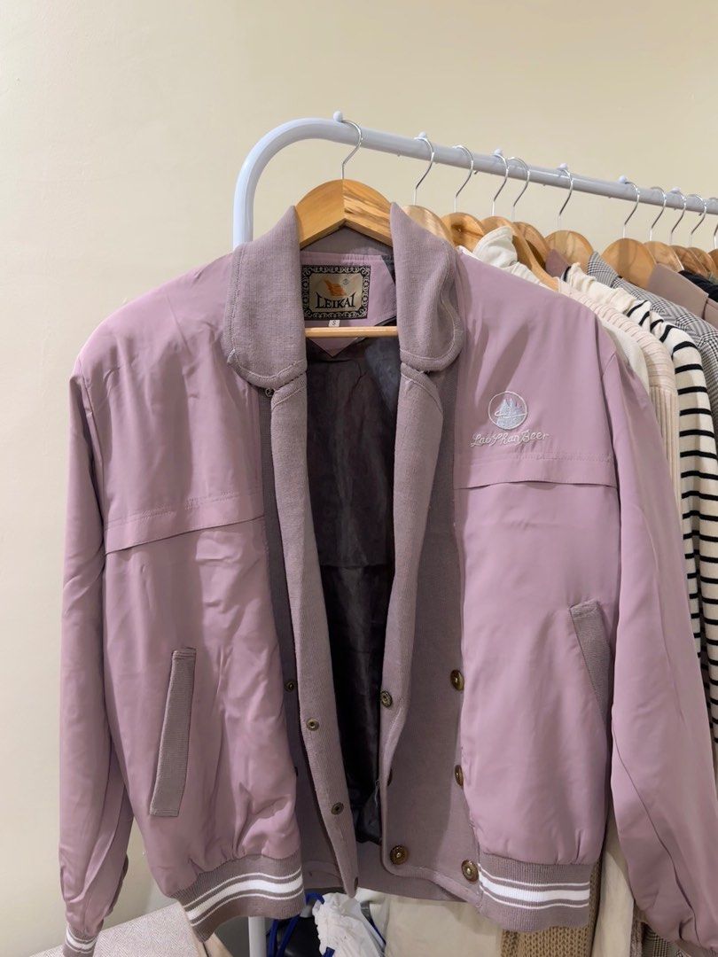 Purple Bomber Jacket, Women's Fashion, Coats, Jackets and Outerwear on ...