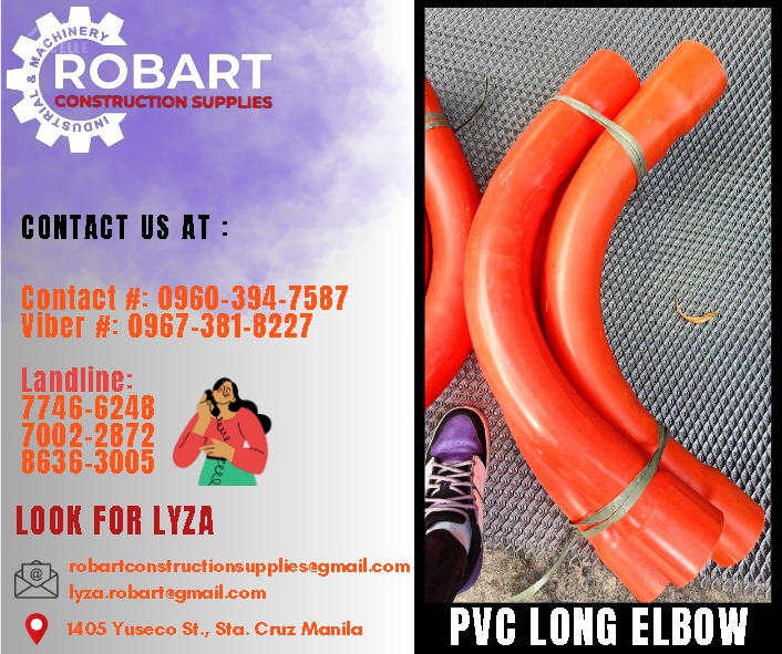 PVC Long Elbow, Commercial & Industrial, Construction Tools & Equipment ...