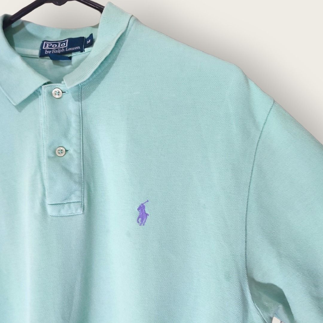 Ralph Lauren Mint Green Polo Shirt Lavander Pony, Men's Fashion, Tops ...