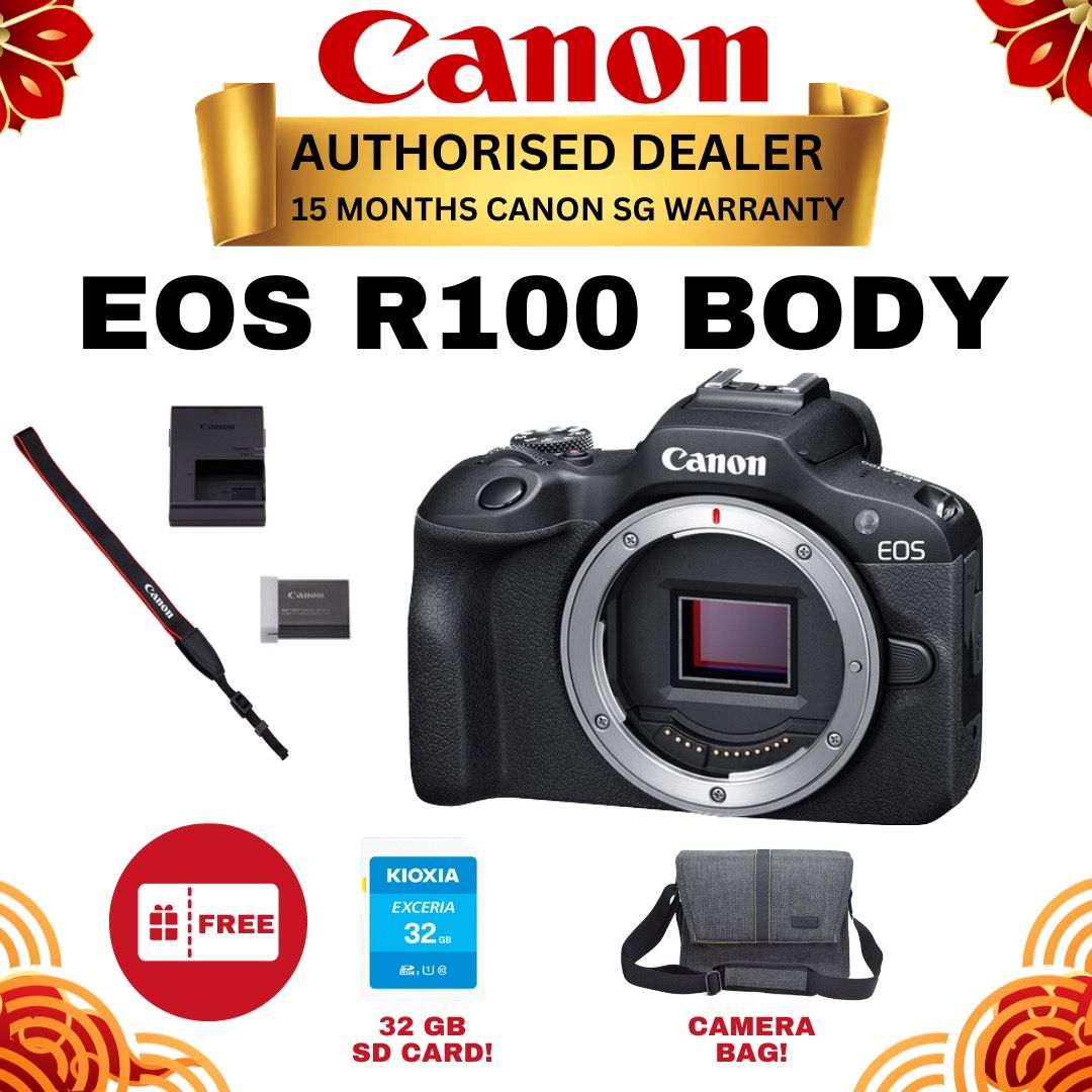 READY STOCK! Canon EOS R100 BODY only Mirrorless Camera, Photography ...