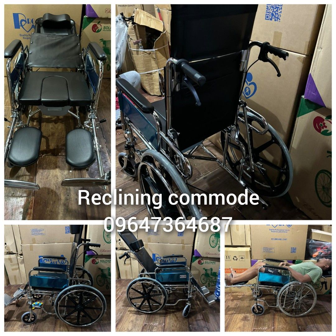 Reclining commode wheel chair, Beauty & Personal Care, Foot Care on ...