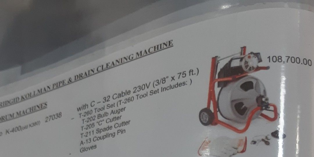 RIDGID USA Electric Snake Pipe Drain Cleaning Machine Clog cleaner ...