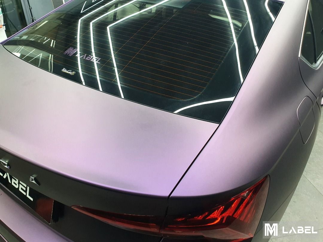 Skoda Octavia Full Vinyl Wrap - PET Black Iridescent Purple, Car ...