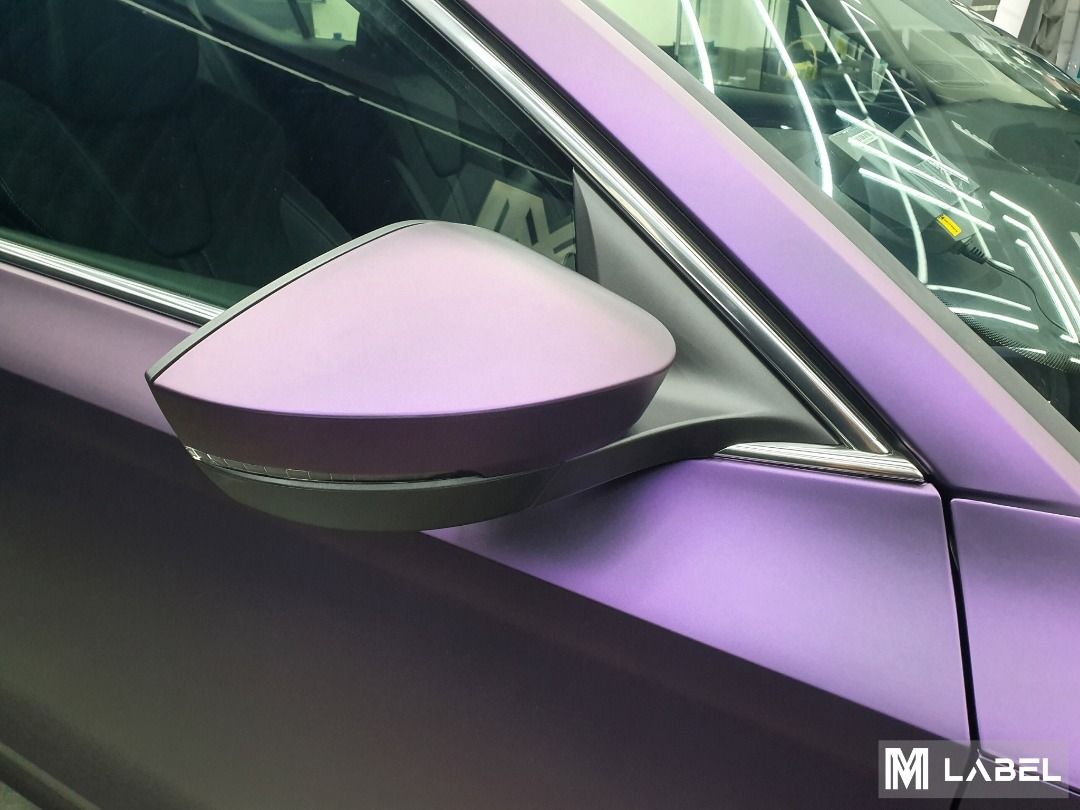 Skoda Octavia Full Vinyl Wrap - PET Black Iridescent Purple, Car ...