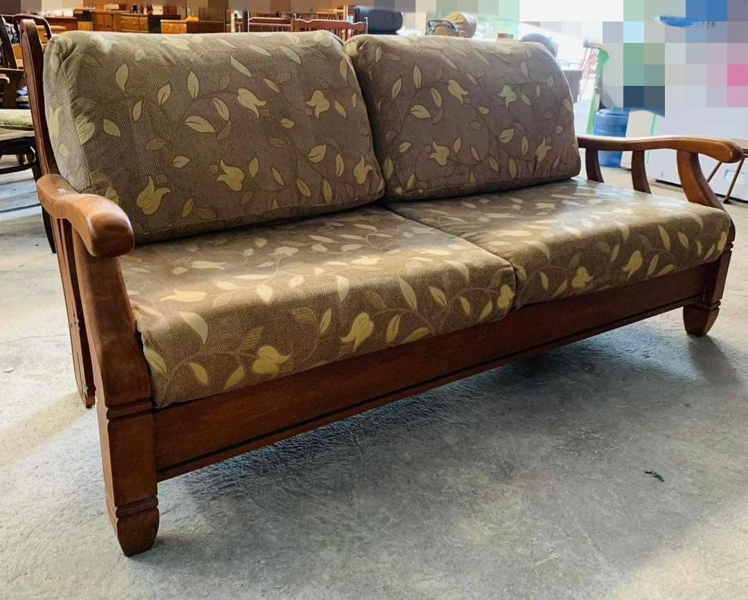 solid wood arm sofa, Furniture & Home Living, Furniture, Sofas on Carousell