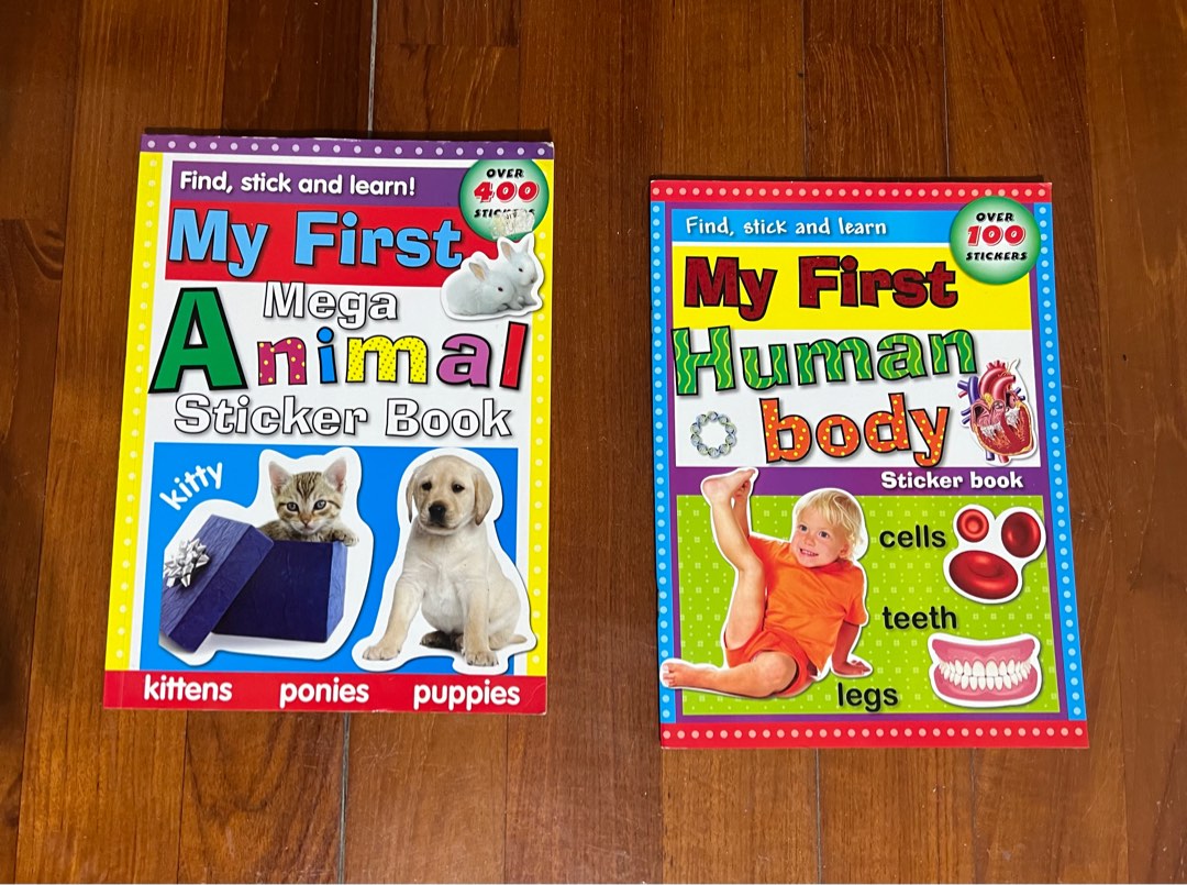 Sticker Books My First Human Body / Mega animals Brand New 幼/兒童學習認識身體貼紙 ...