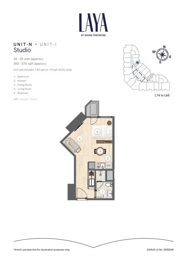 Studio (50th Floor) Laya Residences by Shang Properties alternative to ...