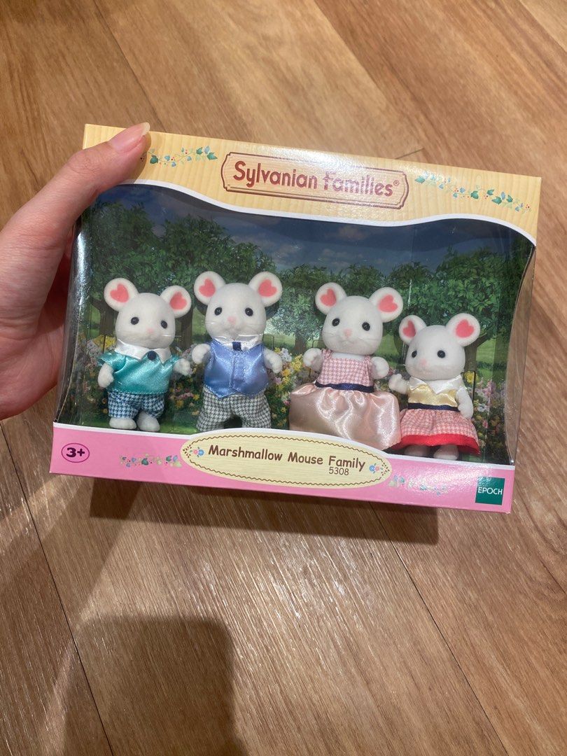 Sylvanian Families Marshmallow Mouse Family, Hobbies & Toys, Toys & Games on Carousell