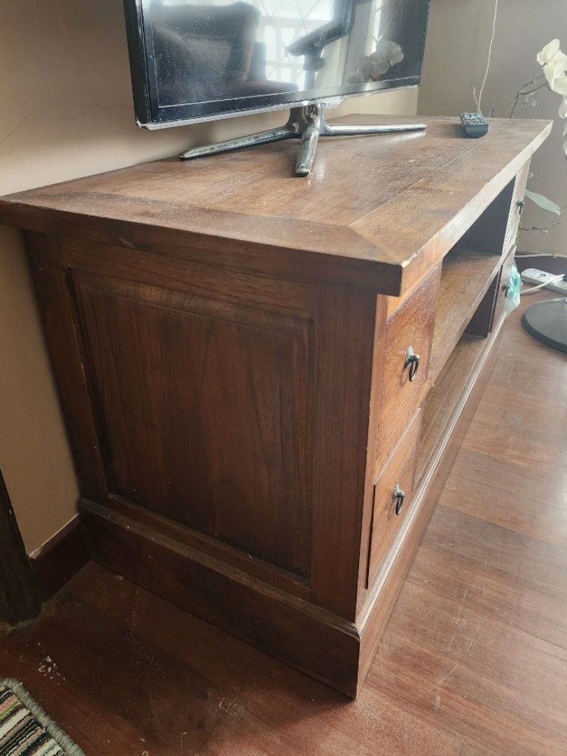 Teakwood TV console 110 (Length) x 49 (Depth) x 60 (Height) cm ...