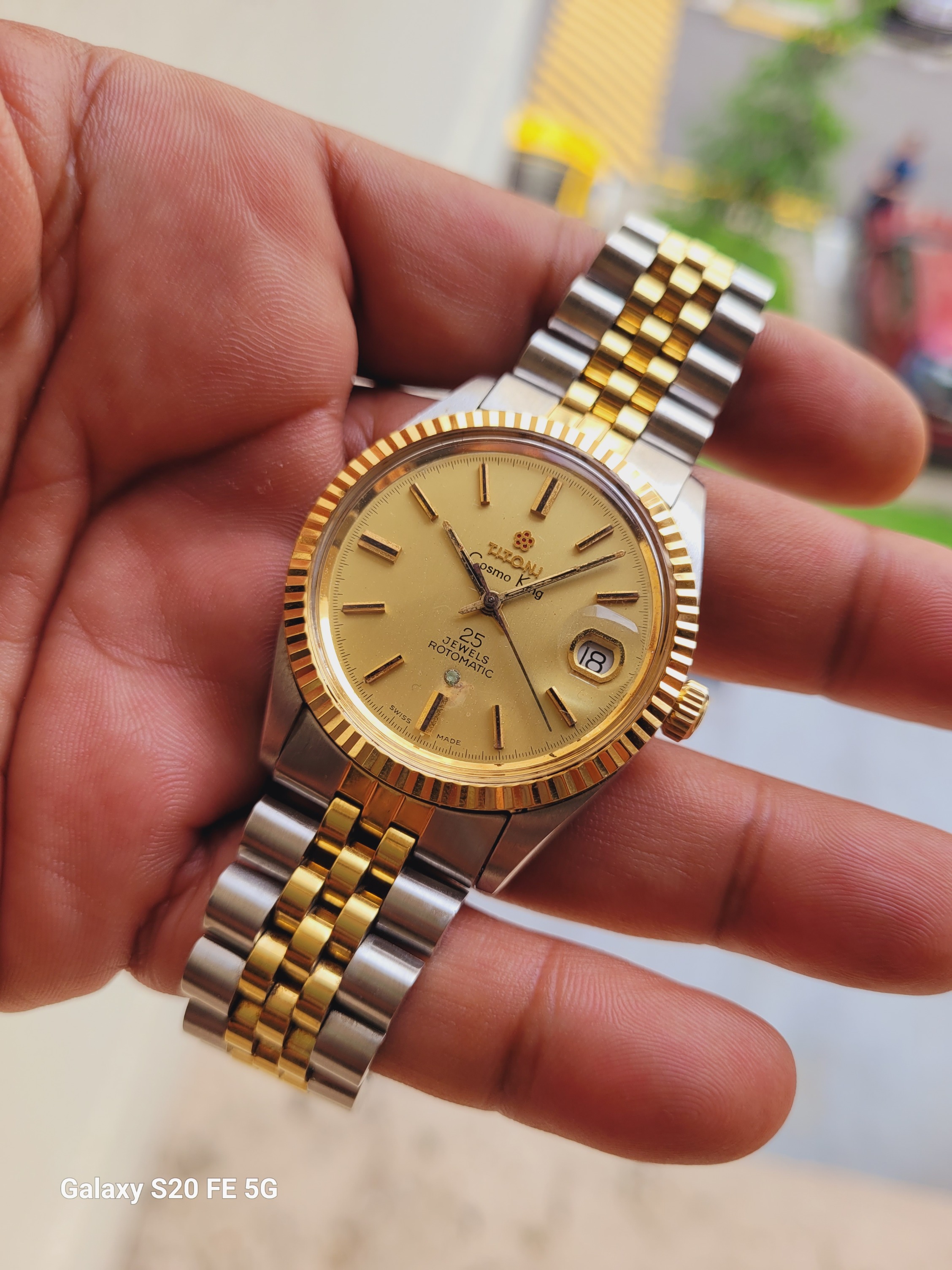 Titoni Cosmo King Two Tone Champagne Gold Dial Rotomatic Serviced ...