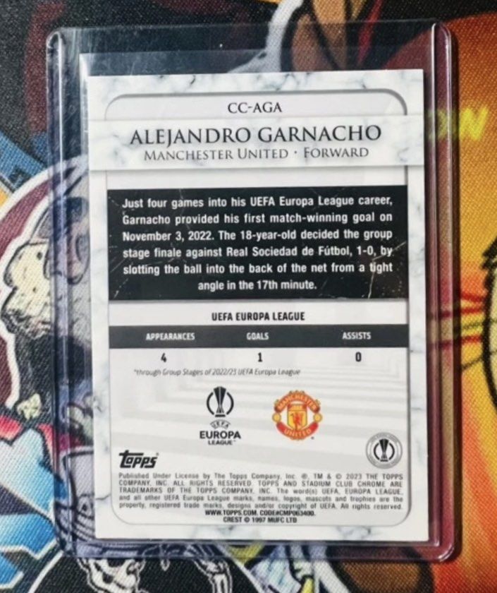 Topps Stadium Chrome 2022/2023 Manchester United Alejandro Garnacho RC ...