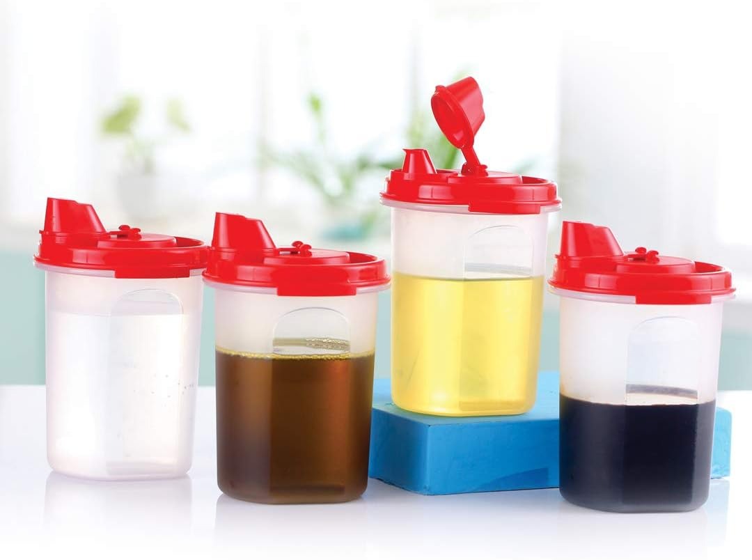 TUPPERWARE Mini Magic Flows Milk Oil Dispenser Container Storage Cold ...