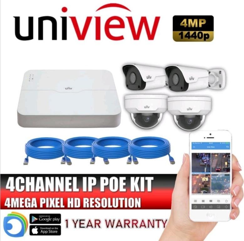 Uniview POE IP CCTV Package 4 Channel NVR 4MP, Furniture & Home Living ... Uniview POE IP CCTV Package 4 Channel NVR 4MP, Furniture & Home Living ...