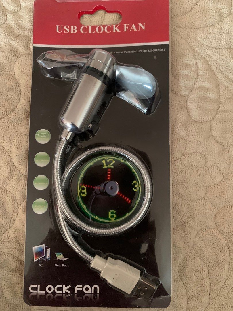 USB clock fan, Mobile Phones & Gadgets, Other Gadgets on Carousell