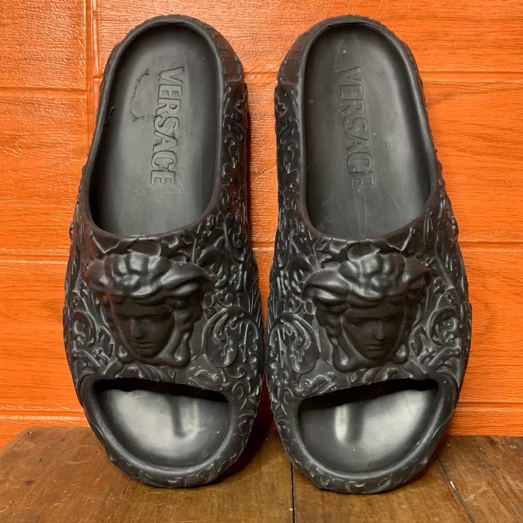 Versace Medusa Dimension Black Slides, Men's Fashion, Footwear ...