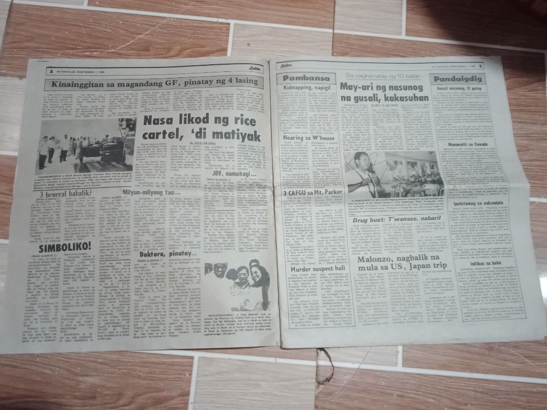 VINTAGE 1995 TAGALOG TABLOID BALITA, Hobbies & Toys, Memorabilia ...