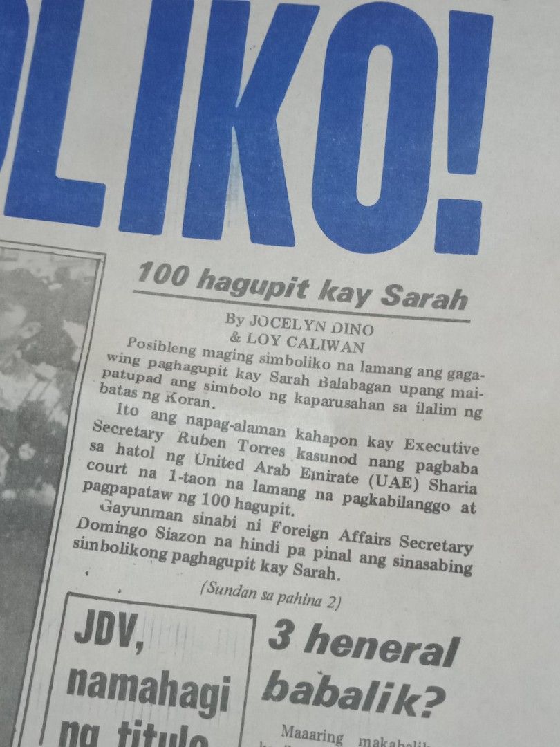 VINTAGE 1995 TAGALOG TABLOID BALITA, Hobbies & Toys, Memorabilia ...