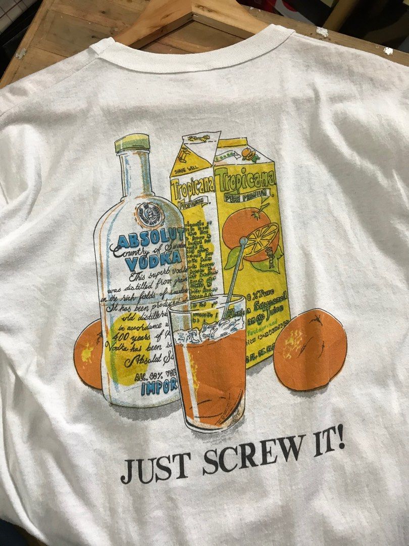 Vintage Absolut Vodka Promo Tee, Men's Fashion, Tops & Sets, Tshirts ...