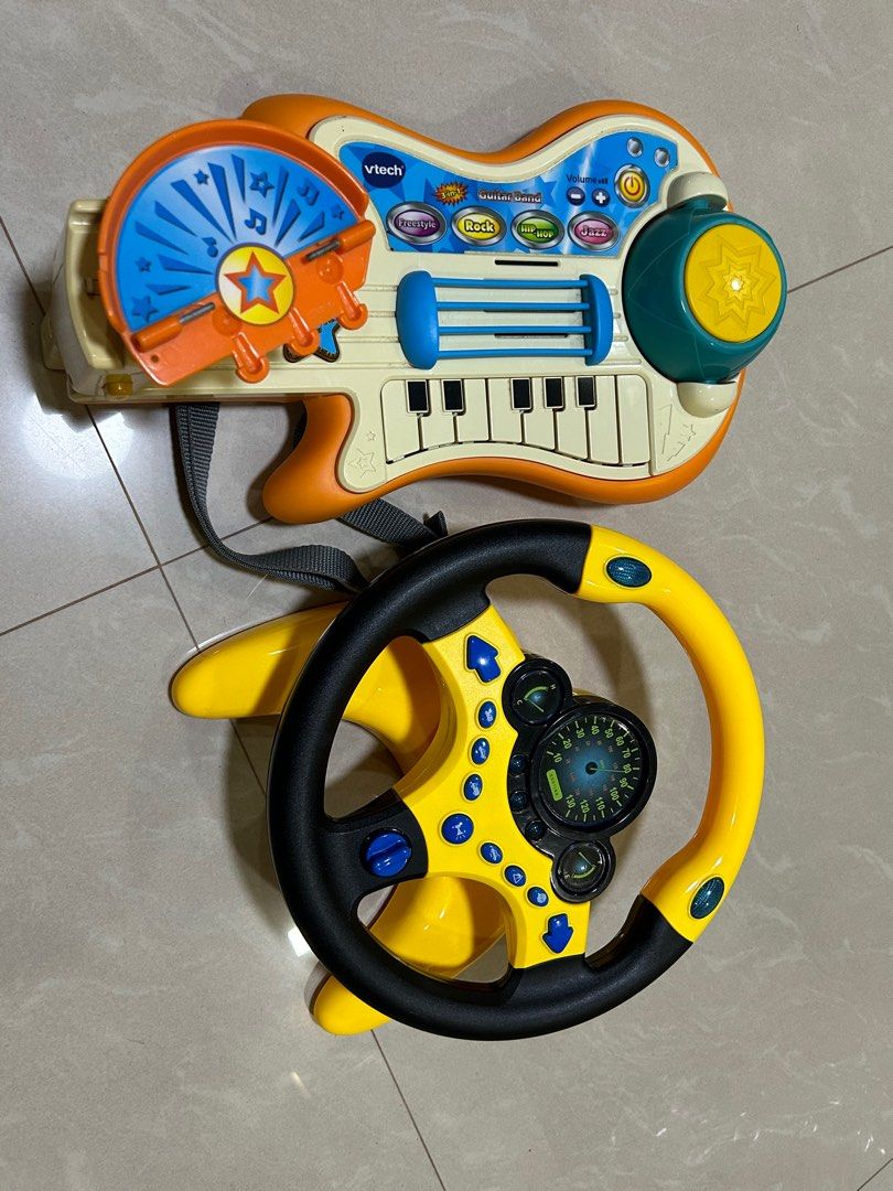 Vtech toy 3-in-1 guitar piano & drum / driving wheel toy, Babies & Kids ...