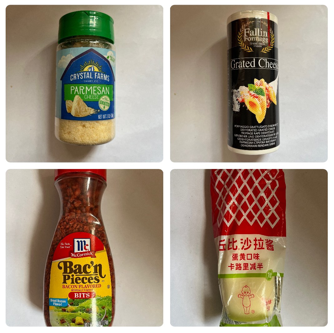 減至$1 意大利Fallini Formaggi 巴馬臣芝士粉/BB 牌 丘比 沙律醬/ McCormick 煙肉脆粒 / Crystal ...