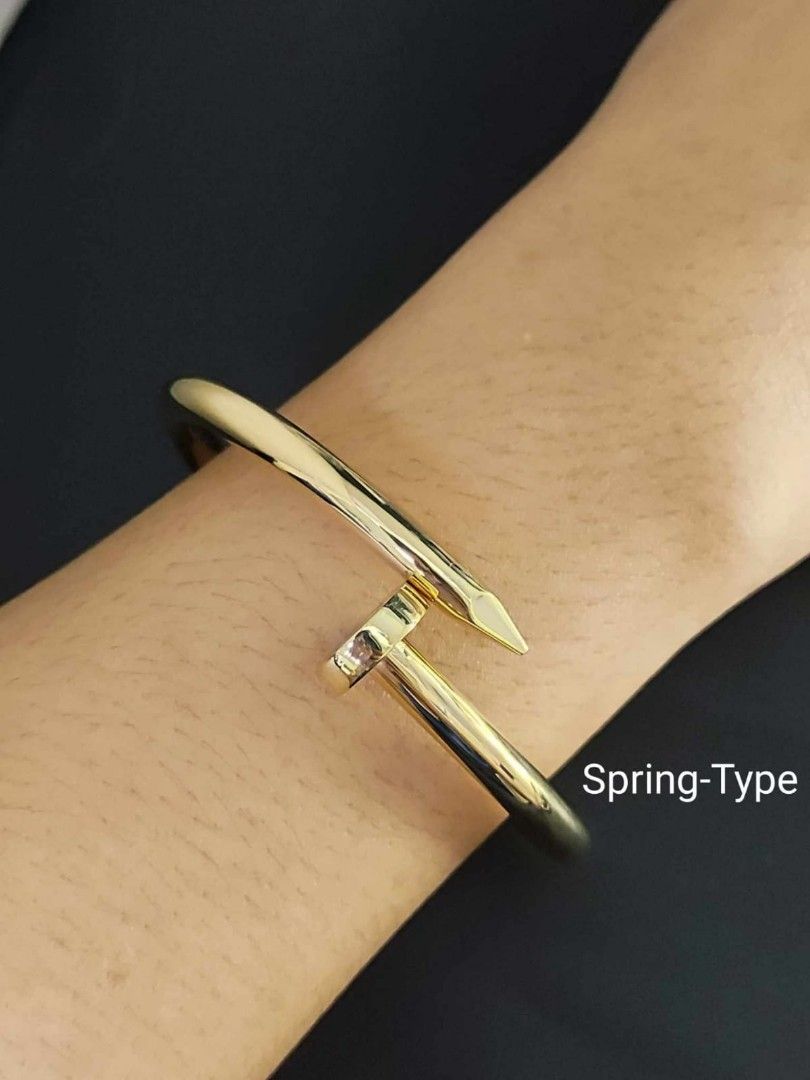 18k Nail Bangle Spring Type, Women's Fashion, Jewelry & Organizers ...