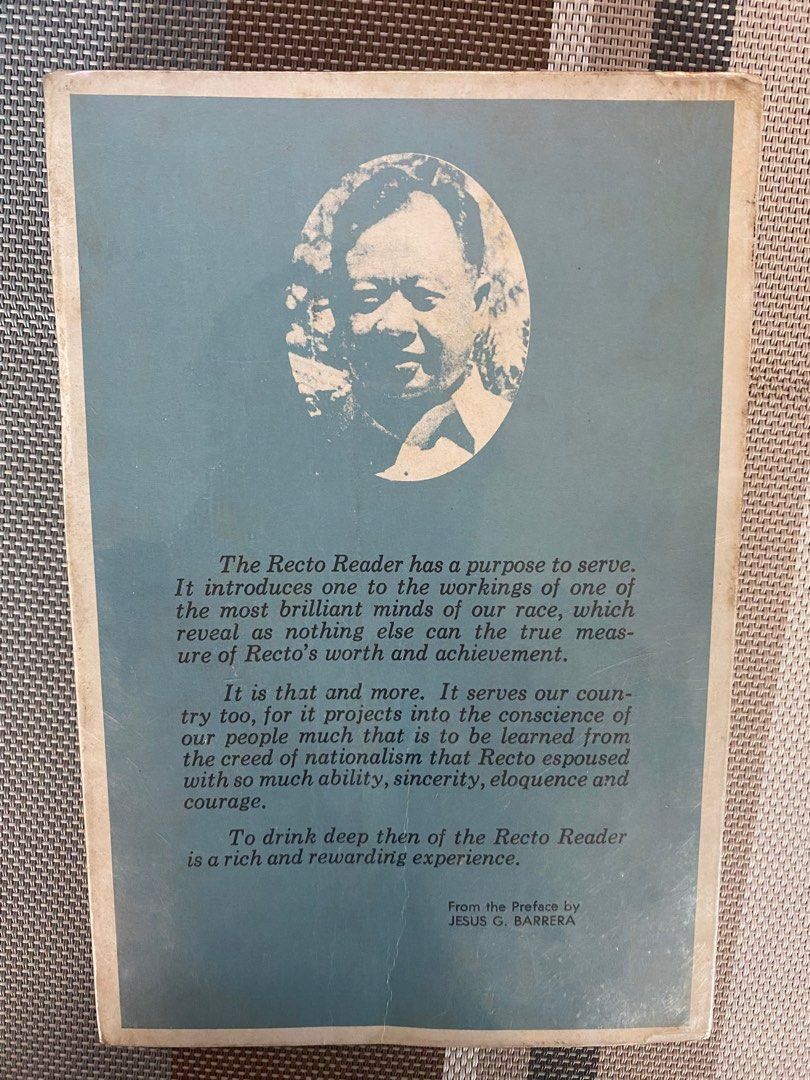 1965 Philippines RECTO READER Book Selected & Edited By Renato ...