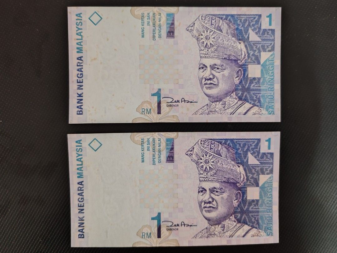 2 x 11th Series RM1 Malaysia Sign Zeti Prefix ZB Replacement Running ...