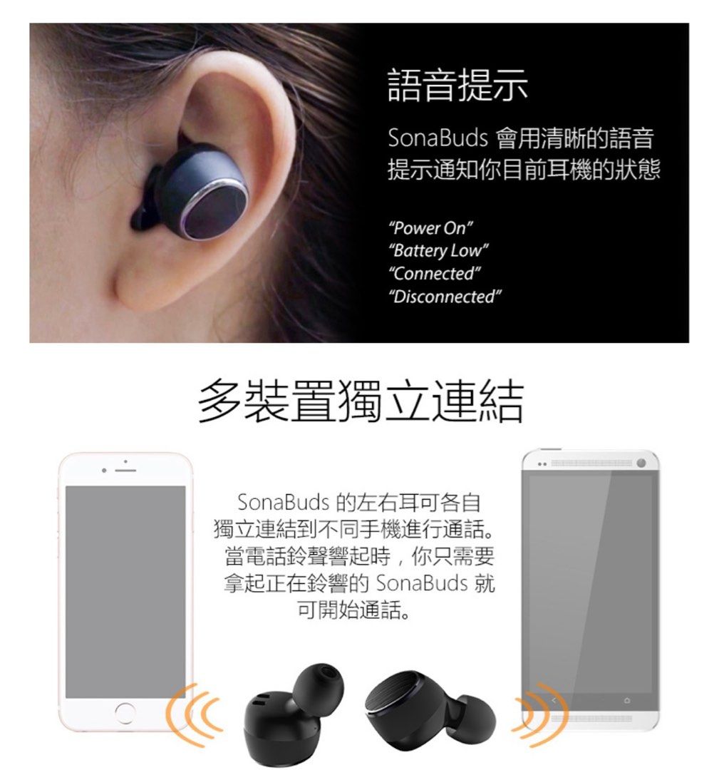 全新 Dashbon SonaBuds 全無線立體聲藍牙耳機 TWS-H3, 耳機及錄音音訊設備, 耳機在旋轉拍賣