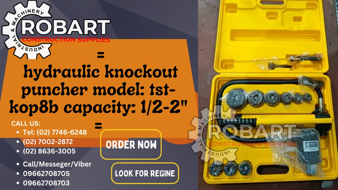 = hydraulic knockout puncher model: tst-kop8b capacity: 1/2-2 ...