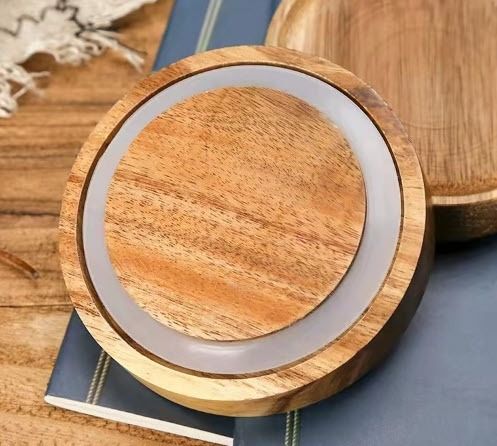 Acacia Wood Food Container Storage Sealed Jar Airtight Condiment Spice ...