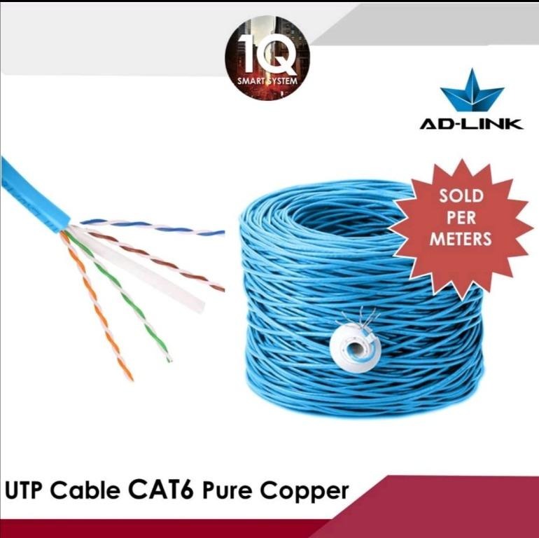 AD-LINK CAT6 UTP Cable Pure Copper per meter- with or without RJ45 ...